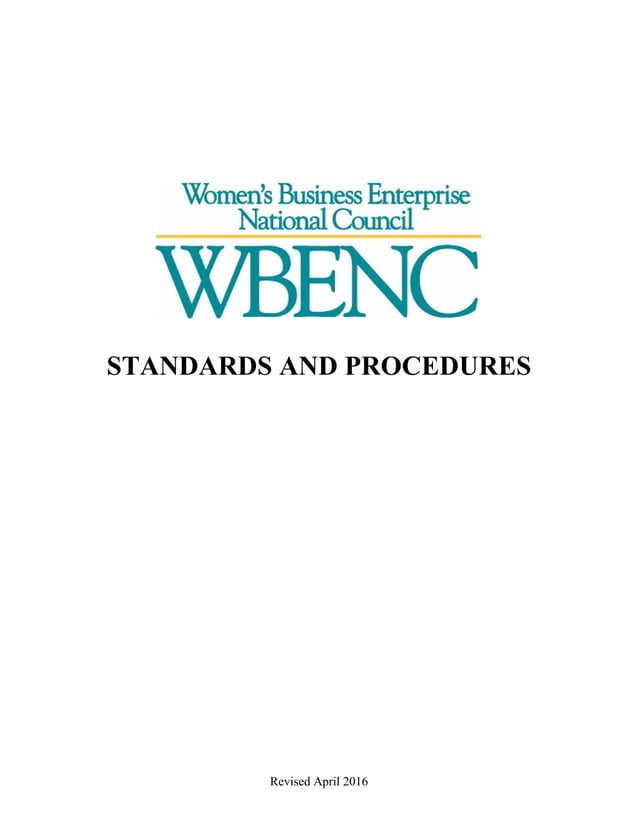 WBENC Standards and Procedures | PDF