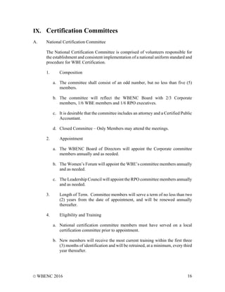WBENC Standards and Procedures | PDF