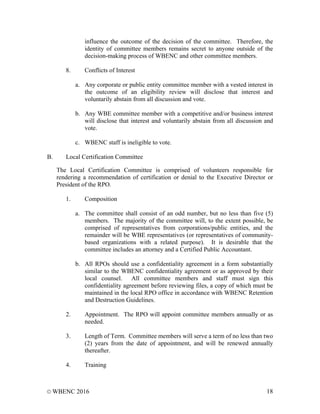 WBENC Standards and Procedures | PDF