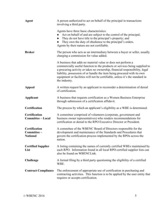 WBENC Standards and Procedures | PDF