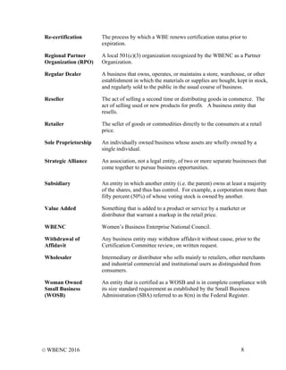WBENC Standards and Procedures | PDF