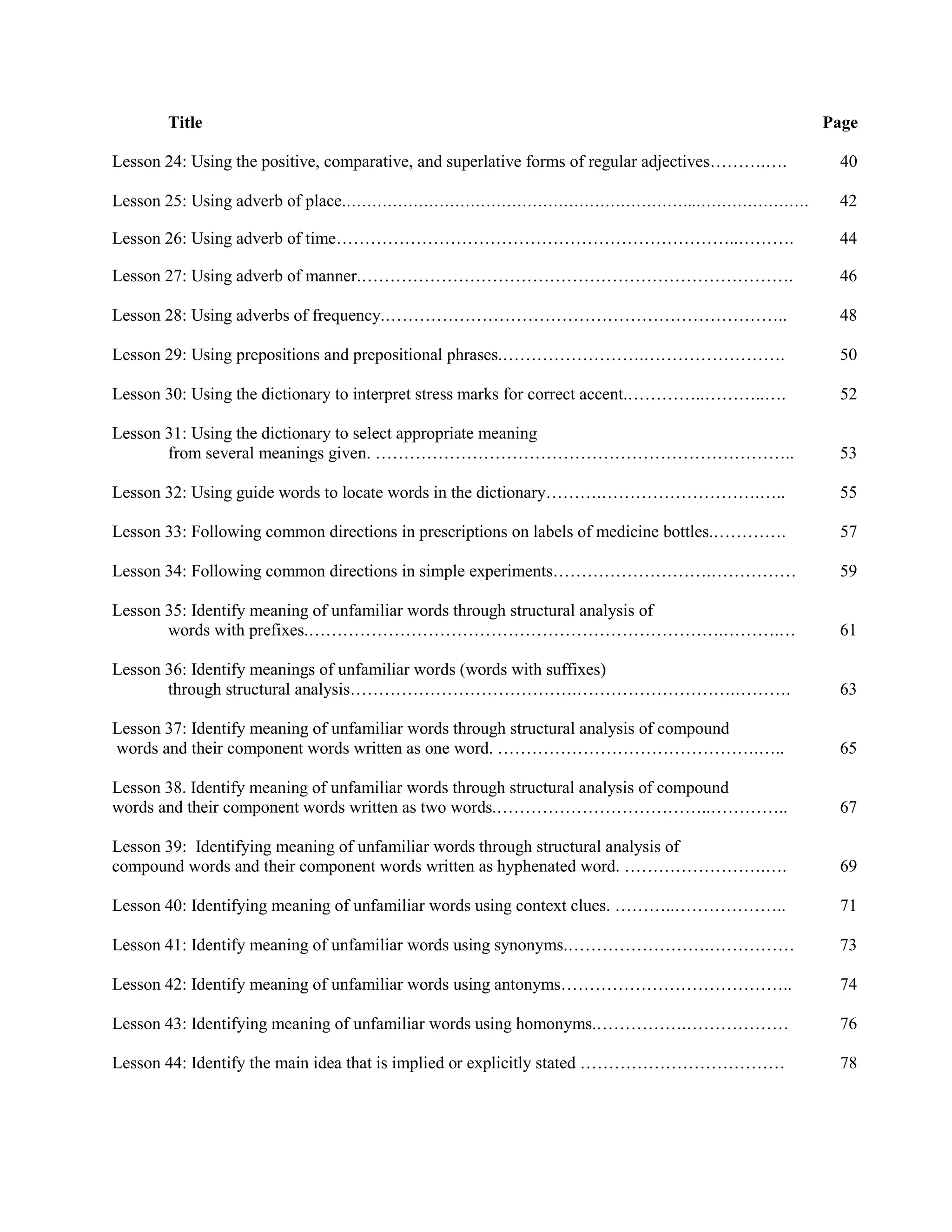 WORKBOOK ENGLISH GRADE 4 | PDF