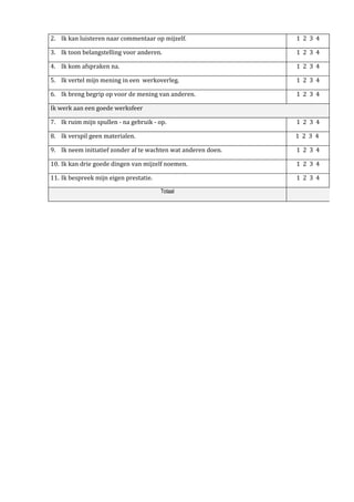 Beoordeling formulier project | DOC | Educational Assessment | Education