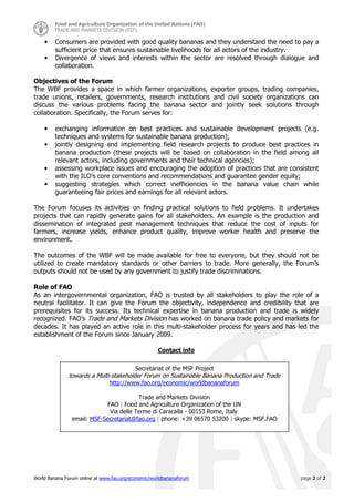 World Banana Forum: Informative note | PDF