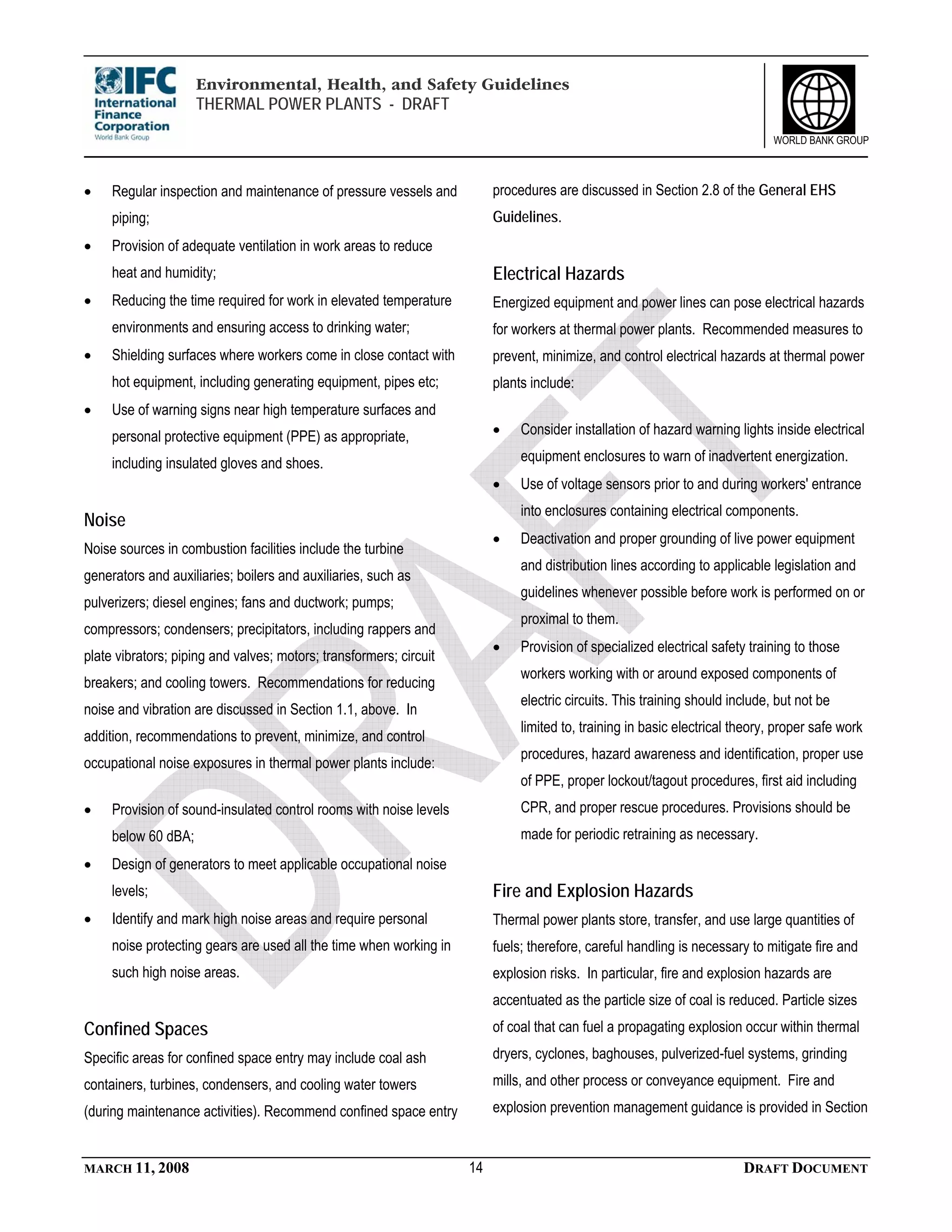 Wbg+Ehs+Guidelines+ +Thermal+Power+Plants+(Draft)+2008 | PDF