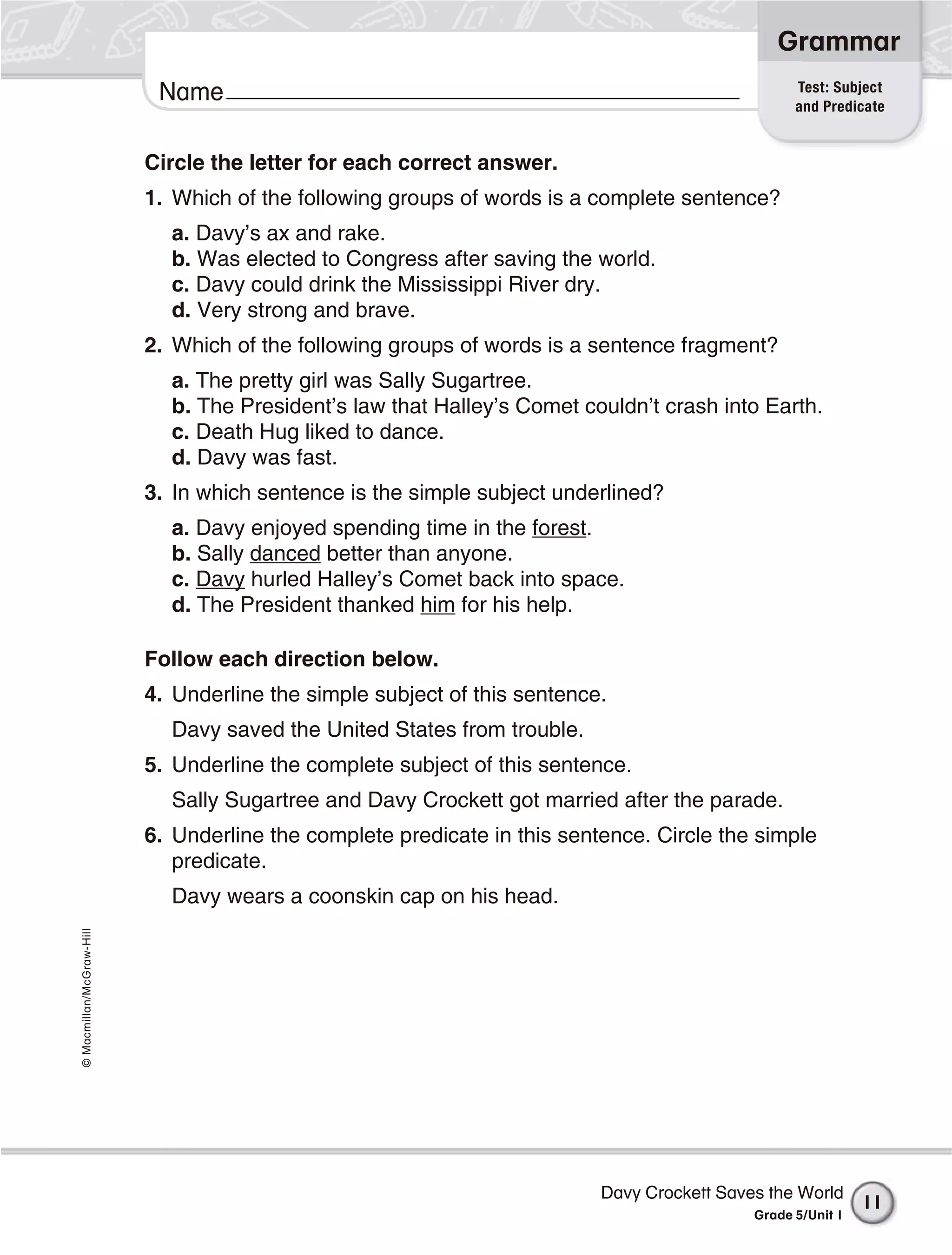 WORKBOOK ENGLISH GRADE 5 | PDF