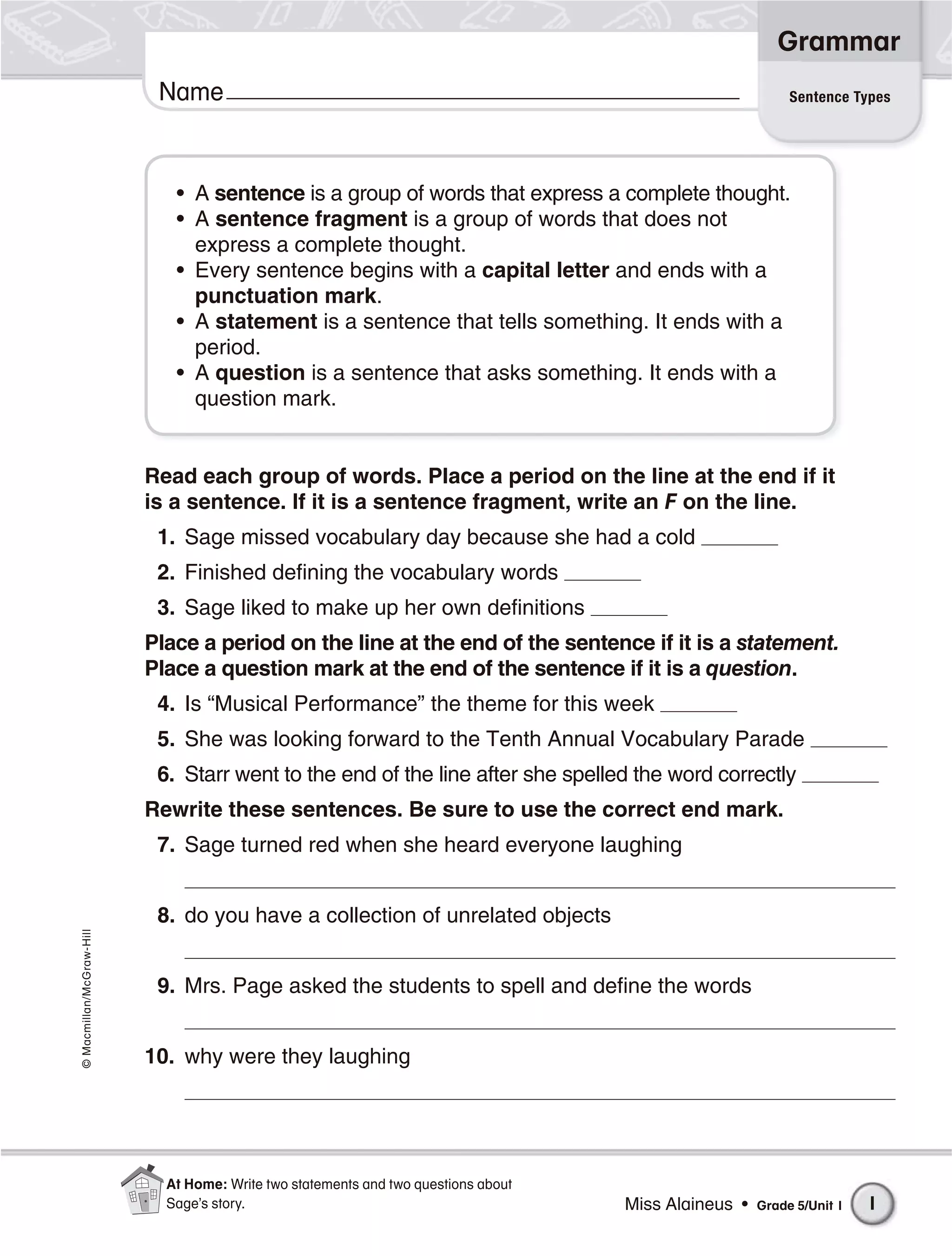 WORKBOOK ENGLISH GRADE 5 | PDF