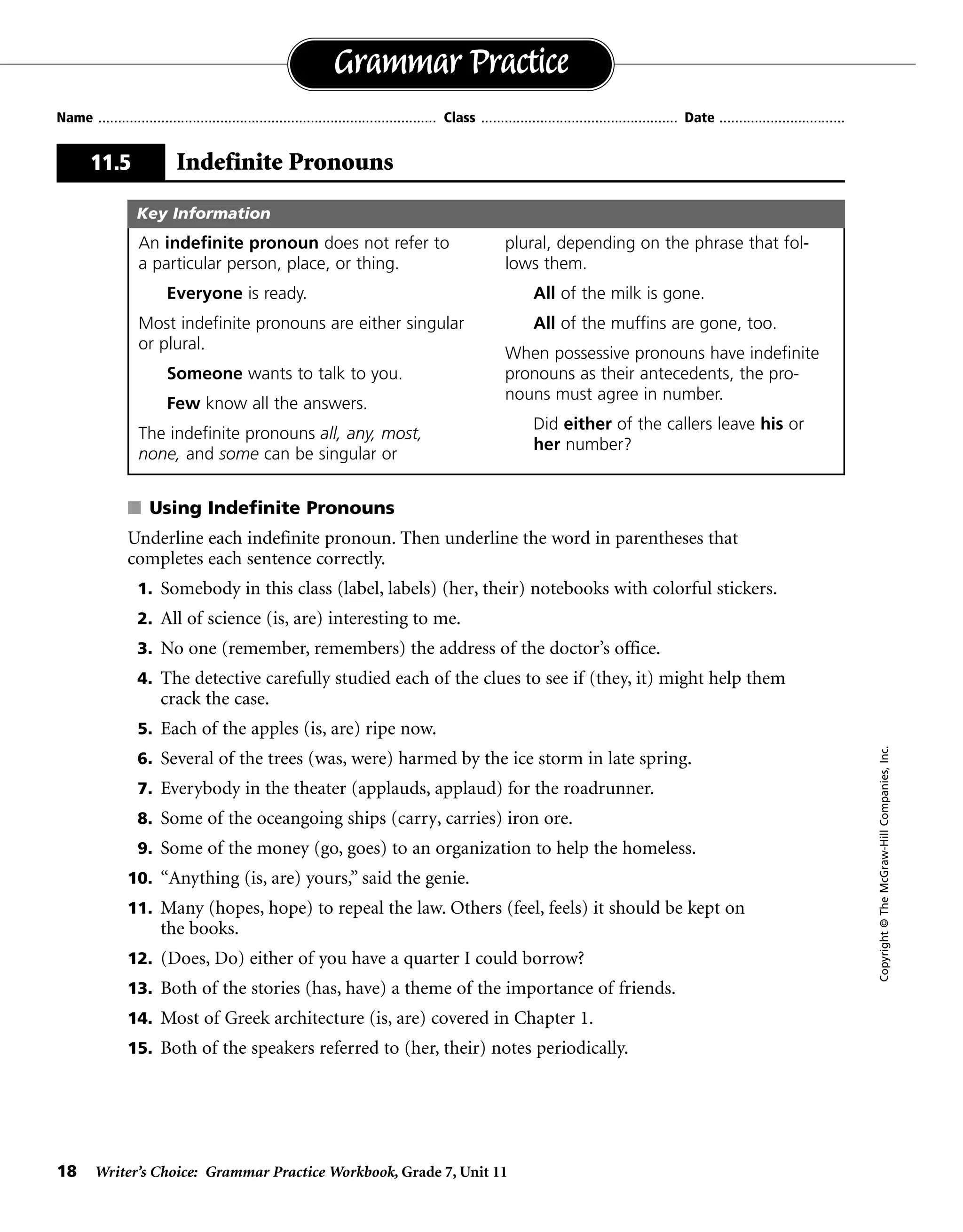 WORK BOOK IN ENGLISH grammar 7 | PDF