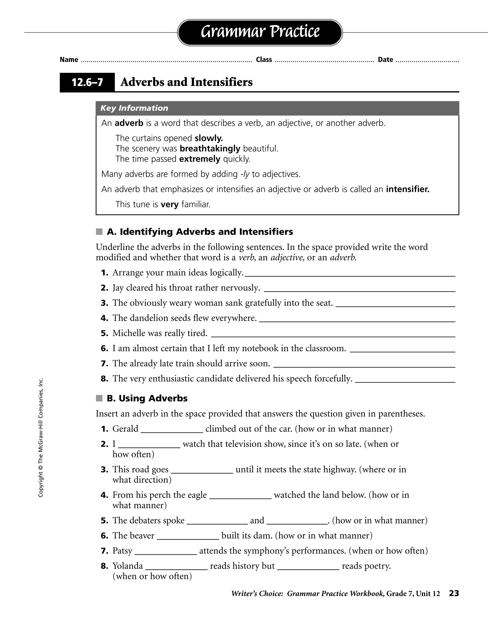 WORK BOOK IN ENGLISH grammar 7 | PDF