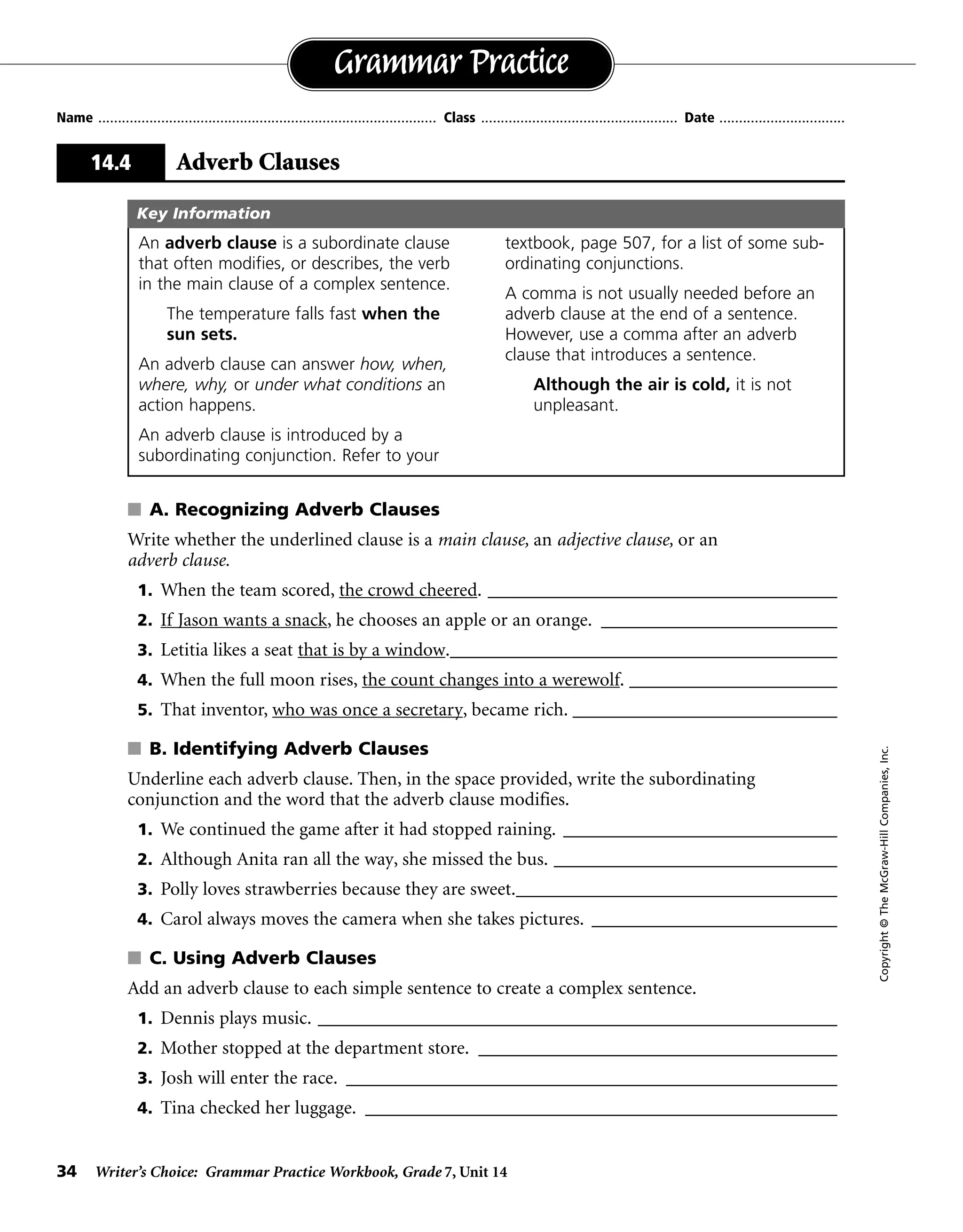 WORK BOOK IN ENGLISH grammar 7 | PDF
