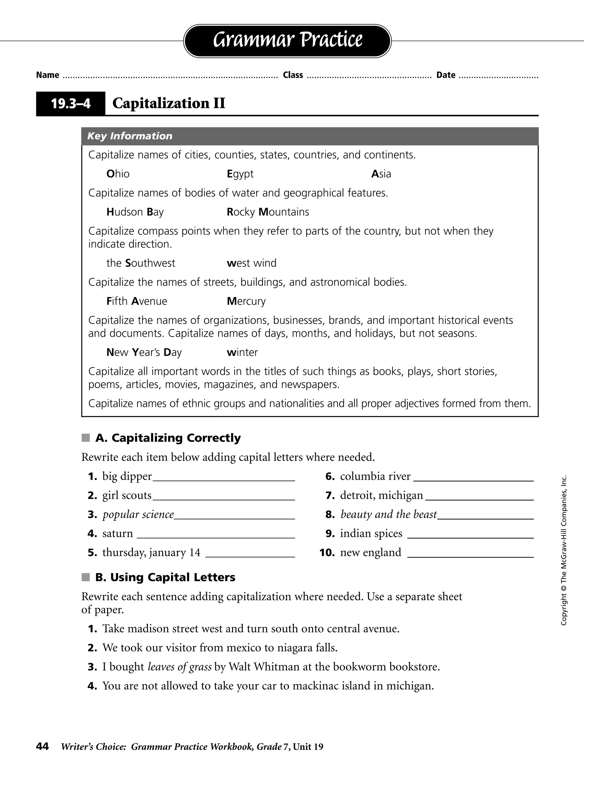 WORK BOOK IN ENGLISH grammar 7 | PDF