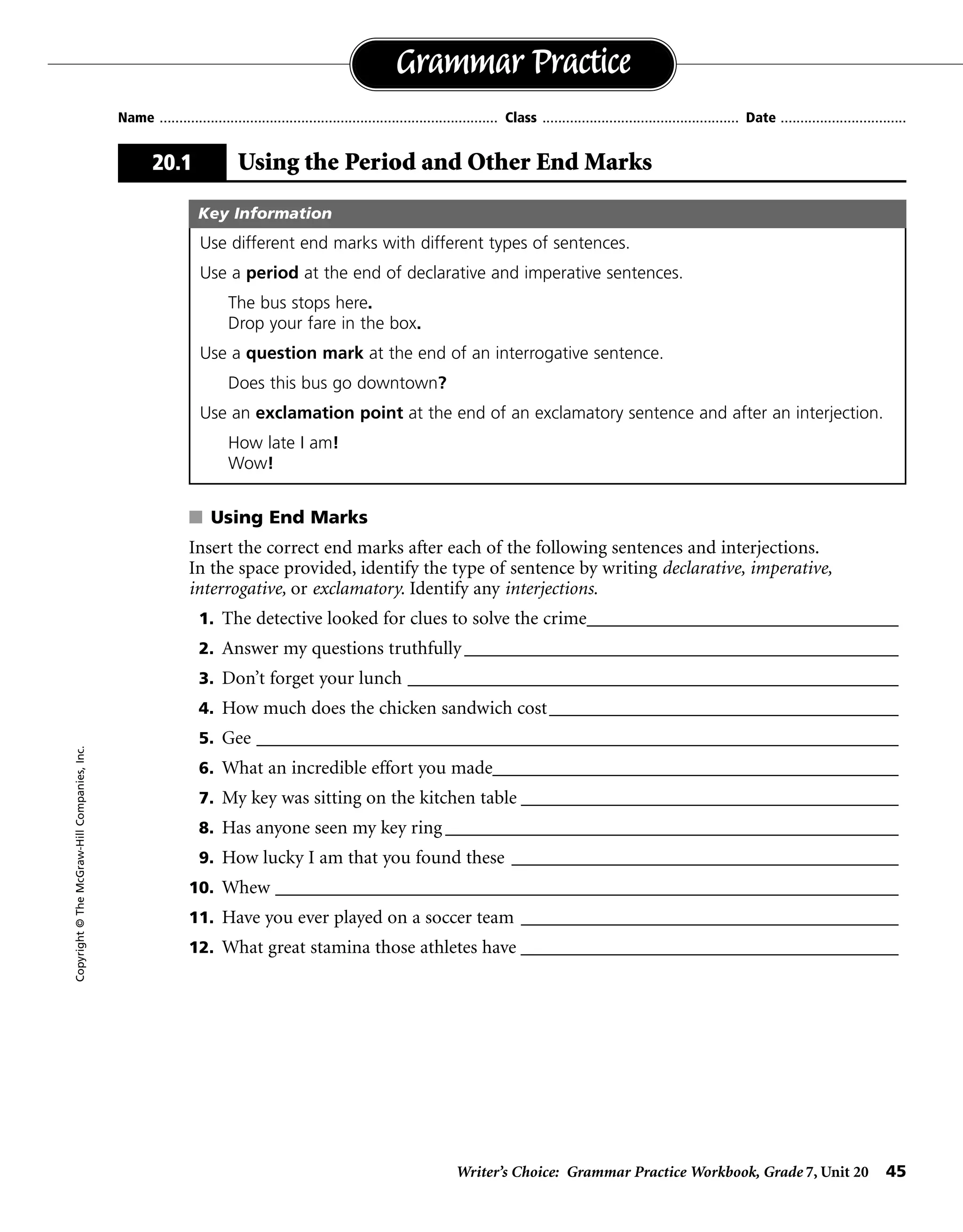 WORK BOOK IN ENGLISH grammar 7 | PDF