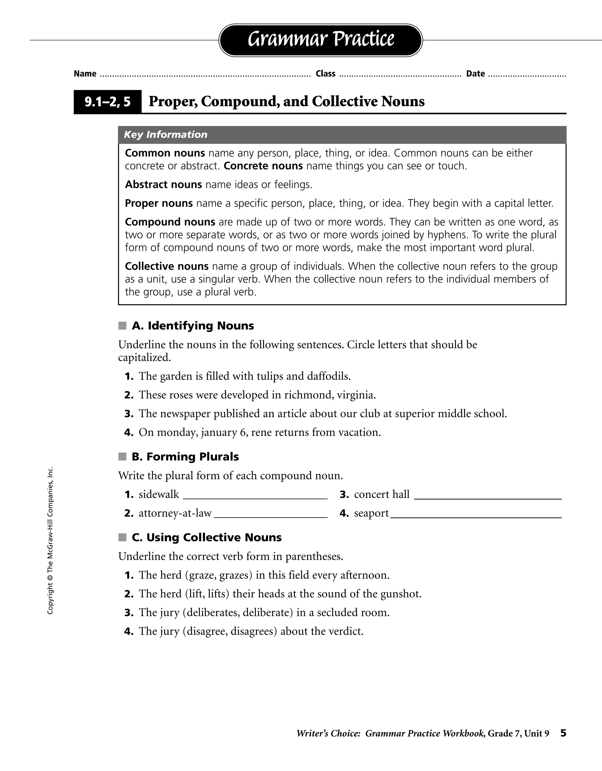 WORK BOOK IN ENGLISH grammar 7 | PDF