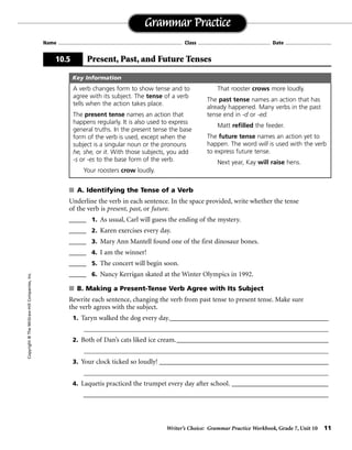 WORK BOOK IN ENGLISH grammar 7 | PDF