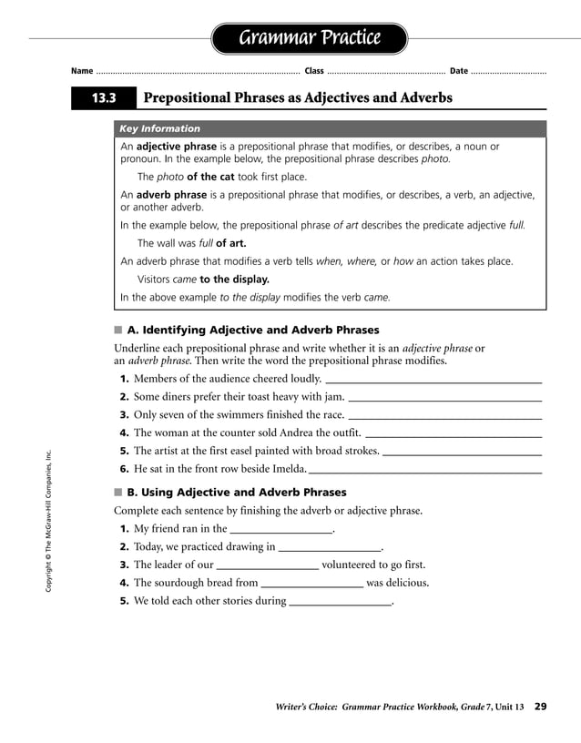 WORK BOOK IN ENGLISH grammar 7 | PDF