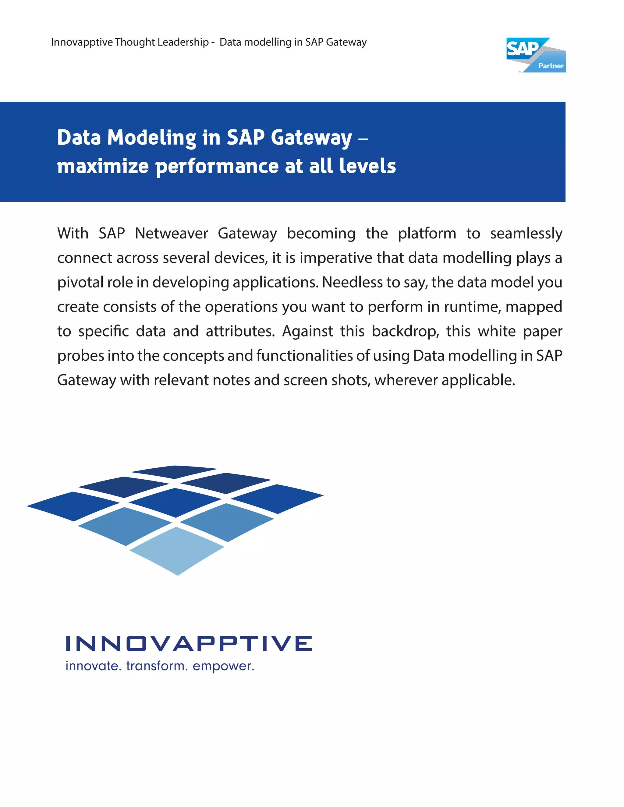 Data Modeling in SAP Gateway – maximize performance at all levels | PDF | Databases | Computer ...