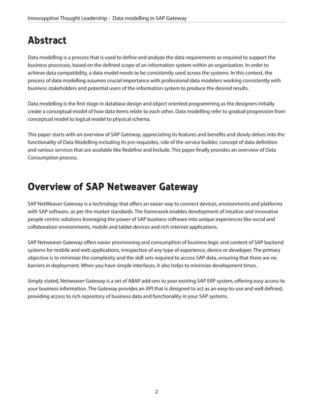 Data Modeling in SAP Gateway – maximize performance at all levels | PDF | Databases | Computer ...