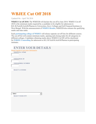 Wbjee cut off | PDF