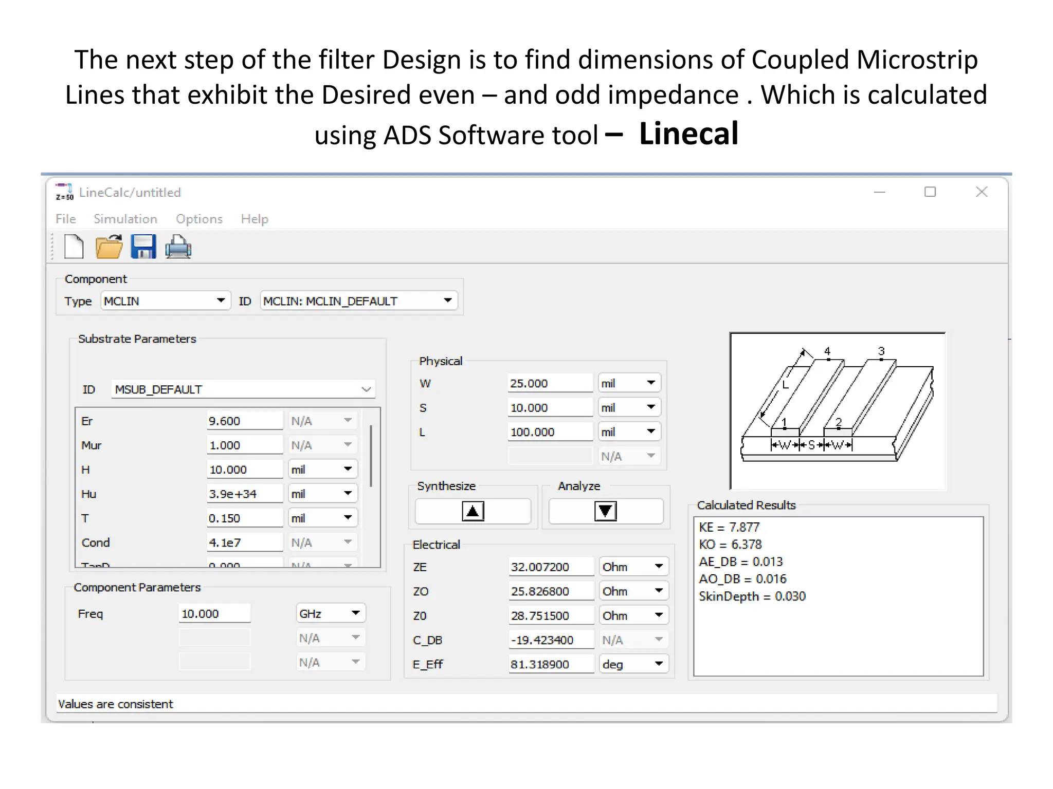 Microstrip Bandpass Filter Design using EDA Tolol such as keysight ADS ...
