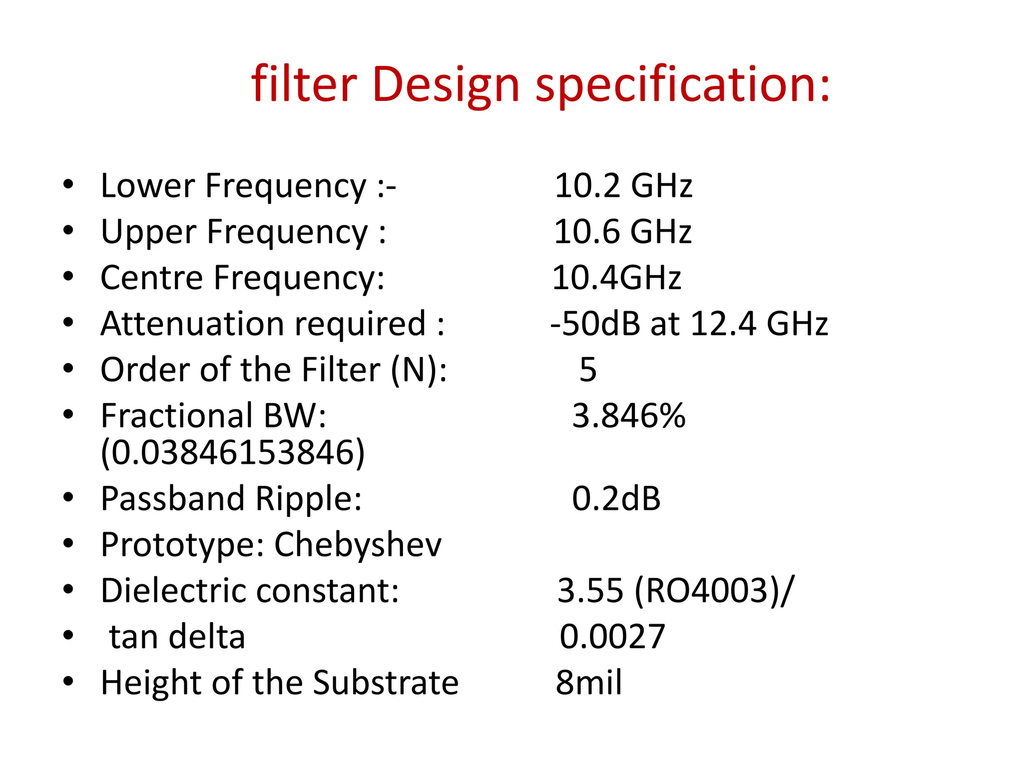 Microstrip Bandpass Filter Design using EDA Tolol such as keysight ADS ...