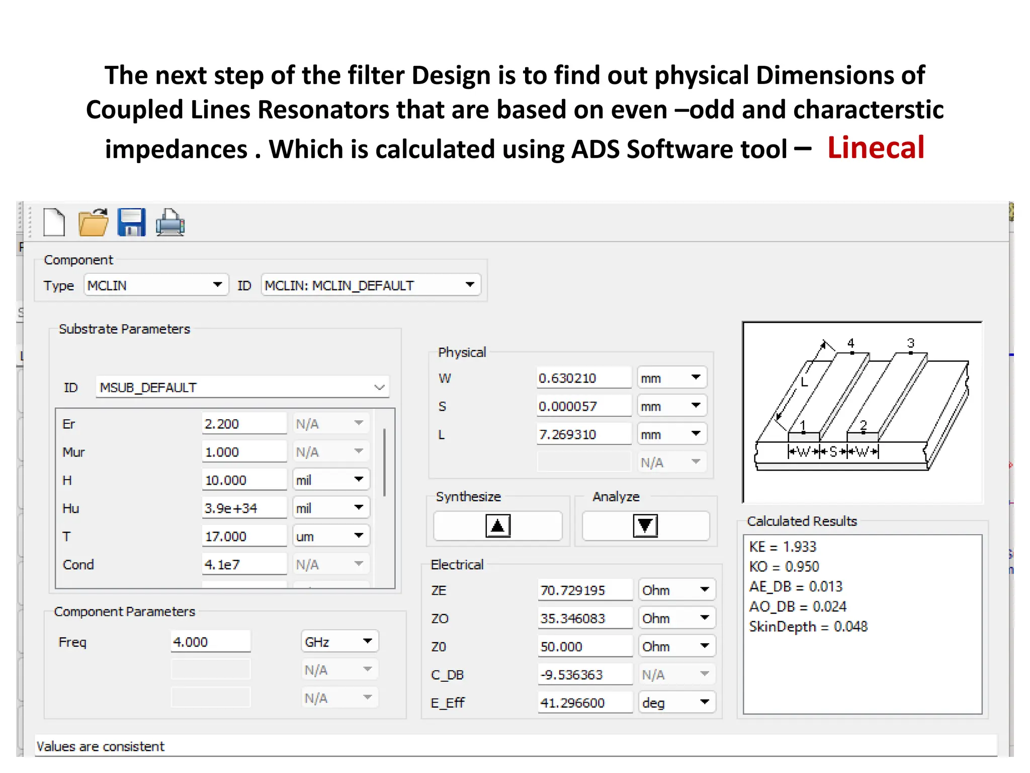 Microstrip Bandpass Filter Design using EDA Tolol such as keysight ADS ...