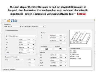 Microstrip Bandpass Filter Design using EDA Tolol such as keysight ADS and Ansys HFSS along with ...