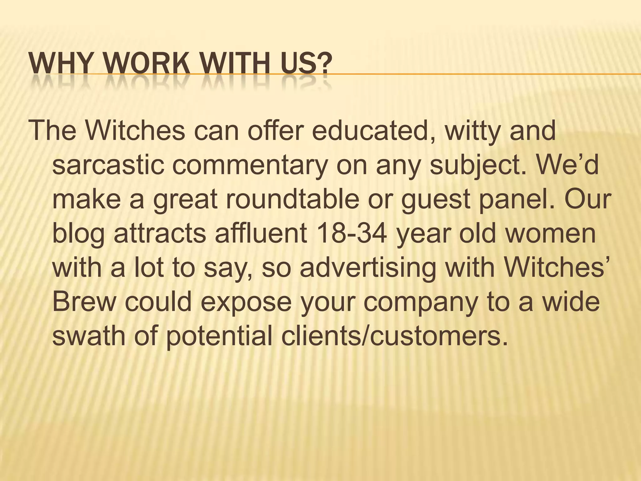 Witches' Brew Online Media Kit | PPT