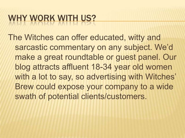 Witches' Brew Online Media Kit | PPT