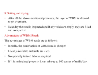 Construction of Water Bound Macadam (WBM) roads | PDF