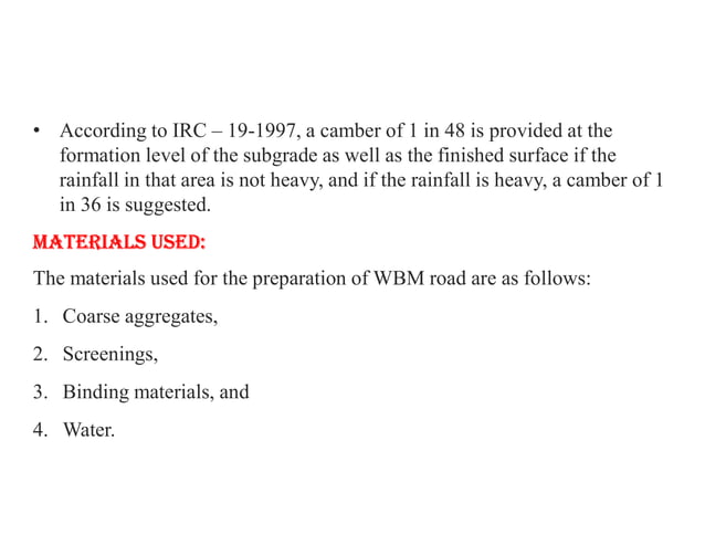 Construction of Water Bound Macadam (WBM) roads | PDF