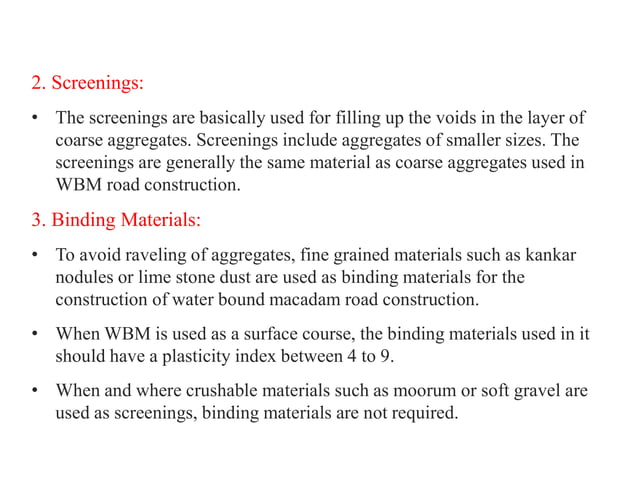 Construction of Water Bound Macadam (WBM) roads | PDF