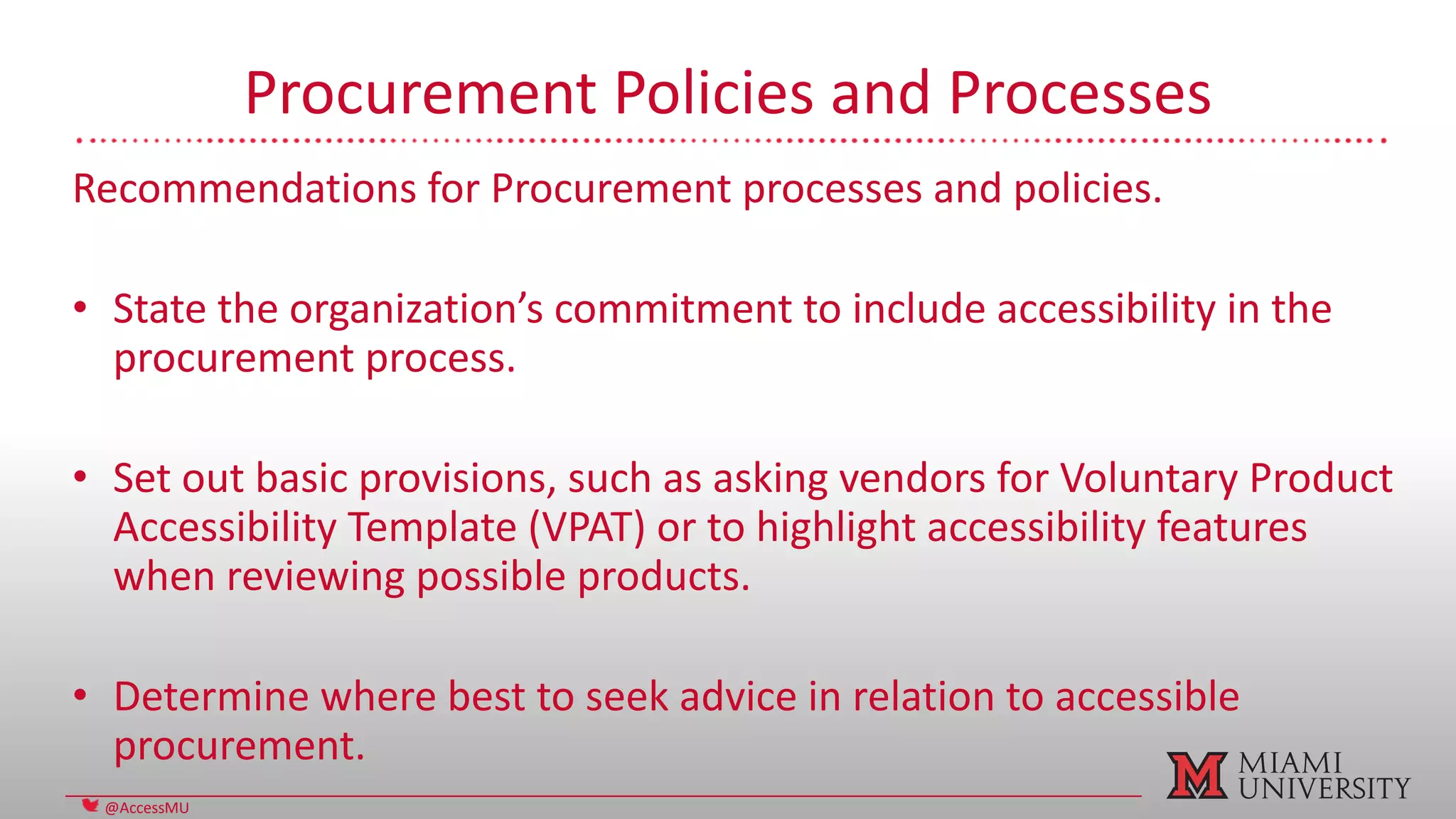Incorporating Accessibility into the Procurement Process | PDF