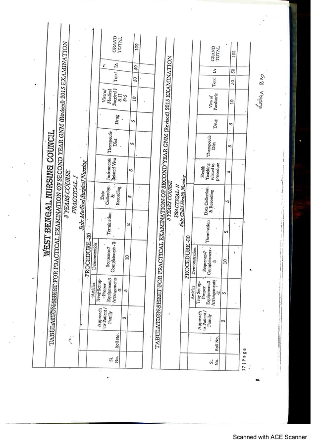 WBNC procedure and practical list.pdf for GNM nursing student | PDF
