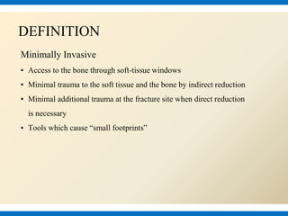 MIPO TECHNIQUE FOR PROXIMAL HUMERUS FRACTURE | PPTX