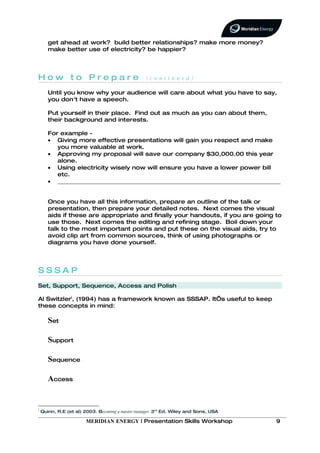 Presentation skills Workbook | DOC