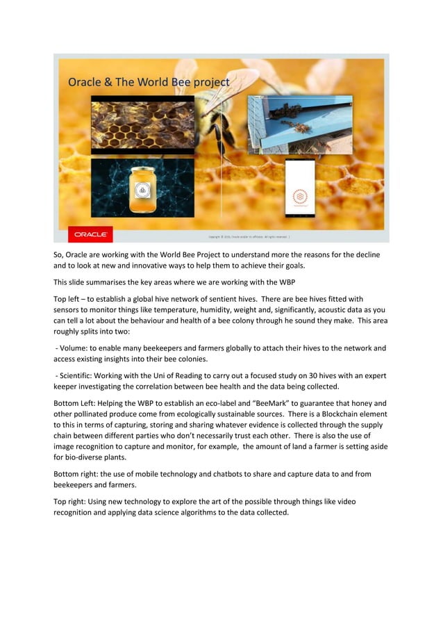 World Bee Project - The Connected Hive & The Future of Farming | PDF