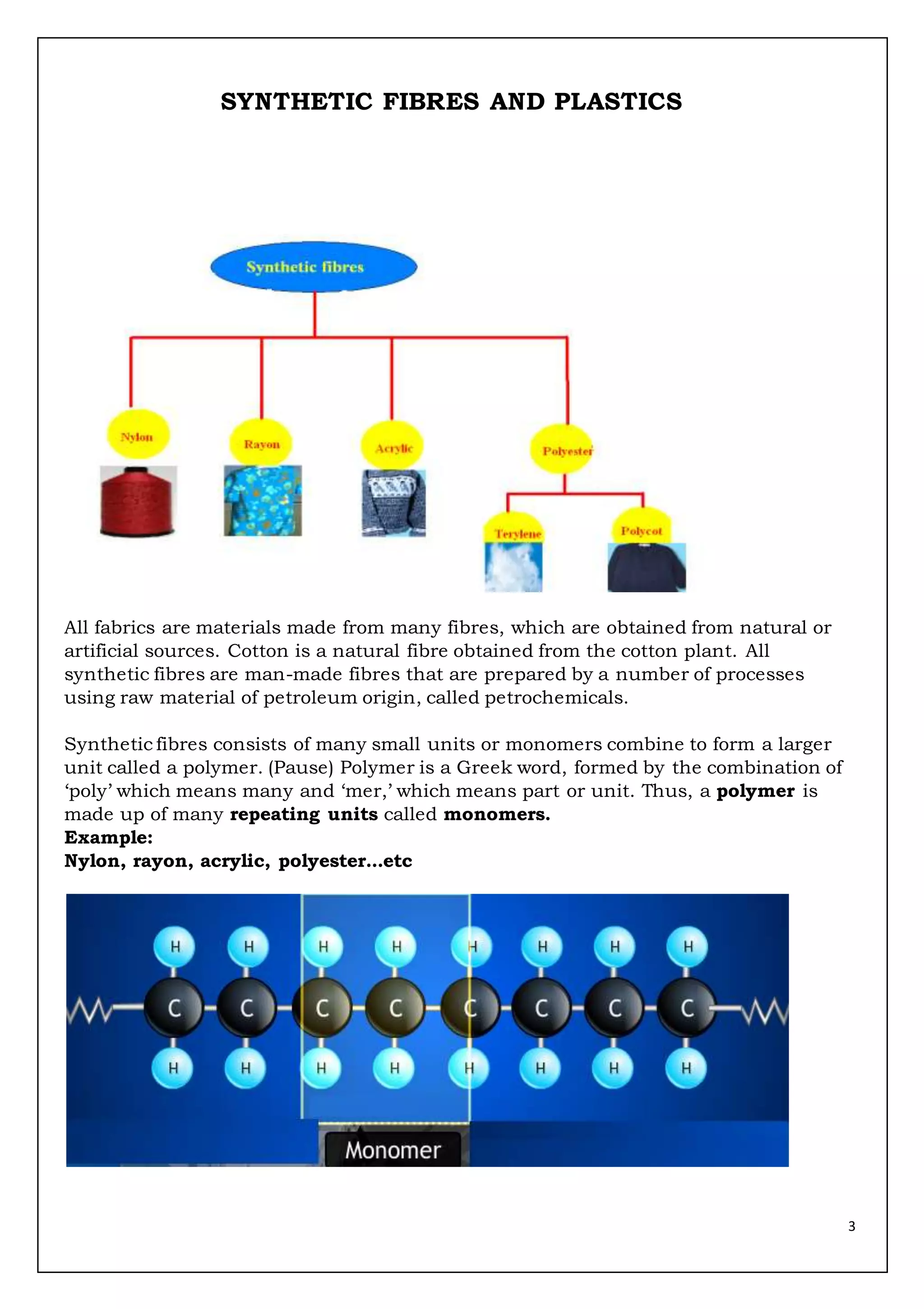 class-8 science Chapter-1 synthetic fibers and plastics | DOCX
