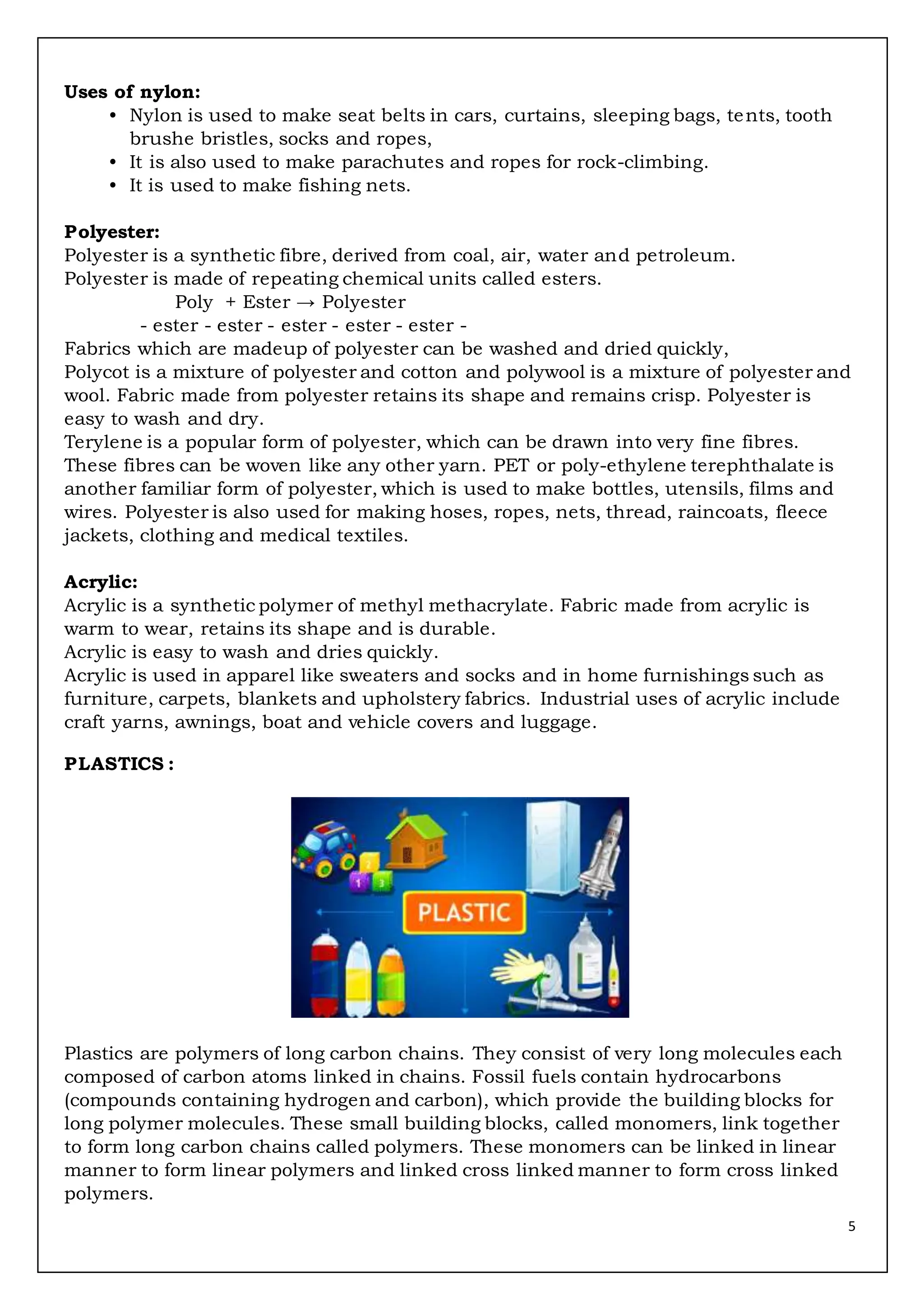 class-8 science Chapter-1 synthetic fibers and plastics | DOCX ...