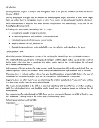 Work Breakdown Structure & Organisational Breakdown Structure | DOCX | Business Administration ...