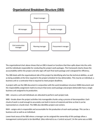Work Breakdown Structure & Organisational Breakdown Structure | DOCX ...