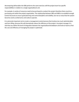 Work Breakdown Structure & Organisational Breakdown Structure | DOCX ...