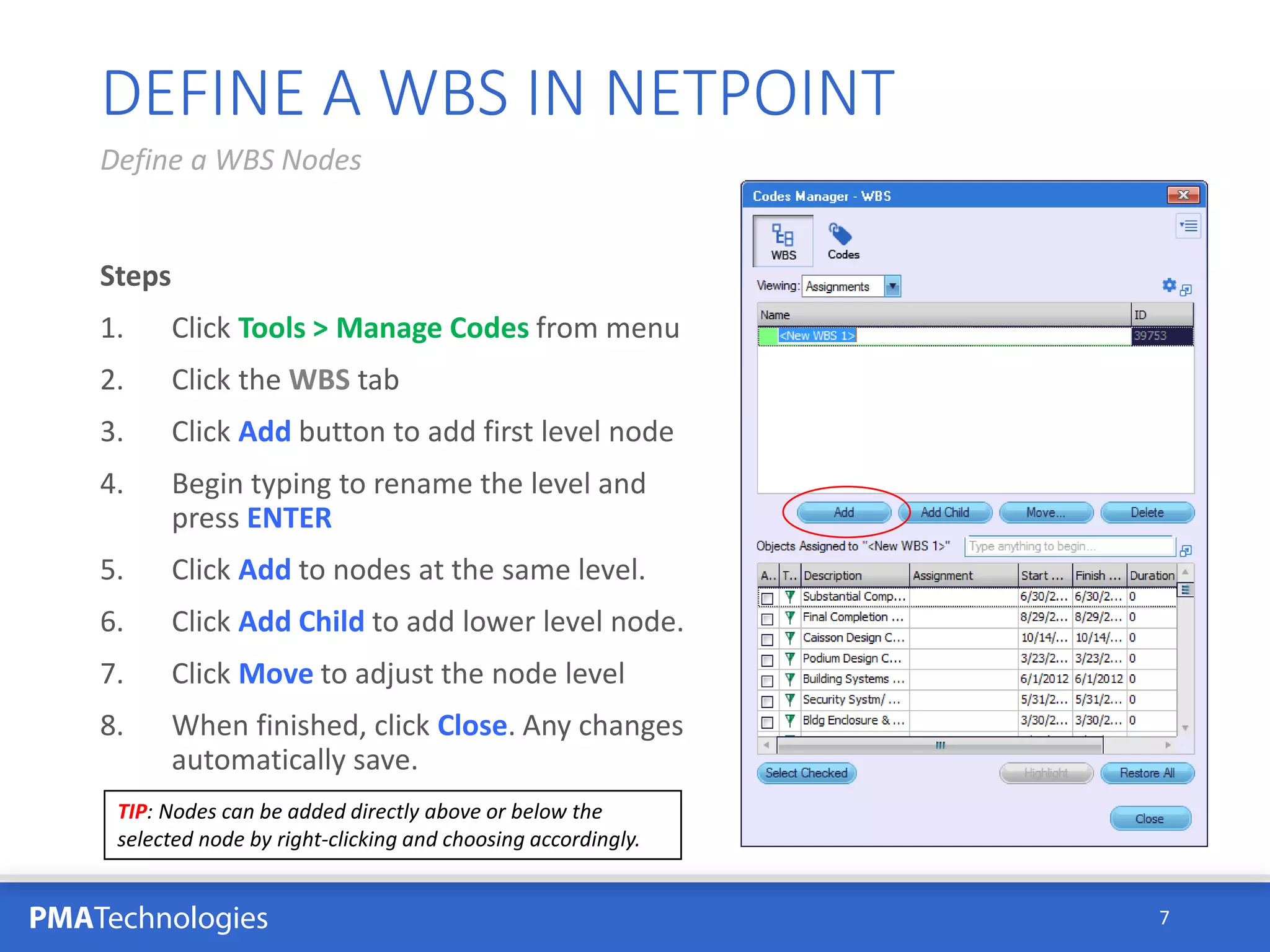 Work Breakdown Structure Planning in NetPoint | PDF