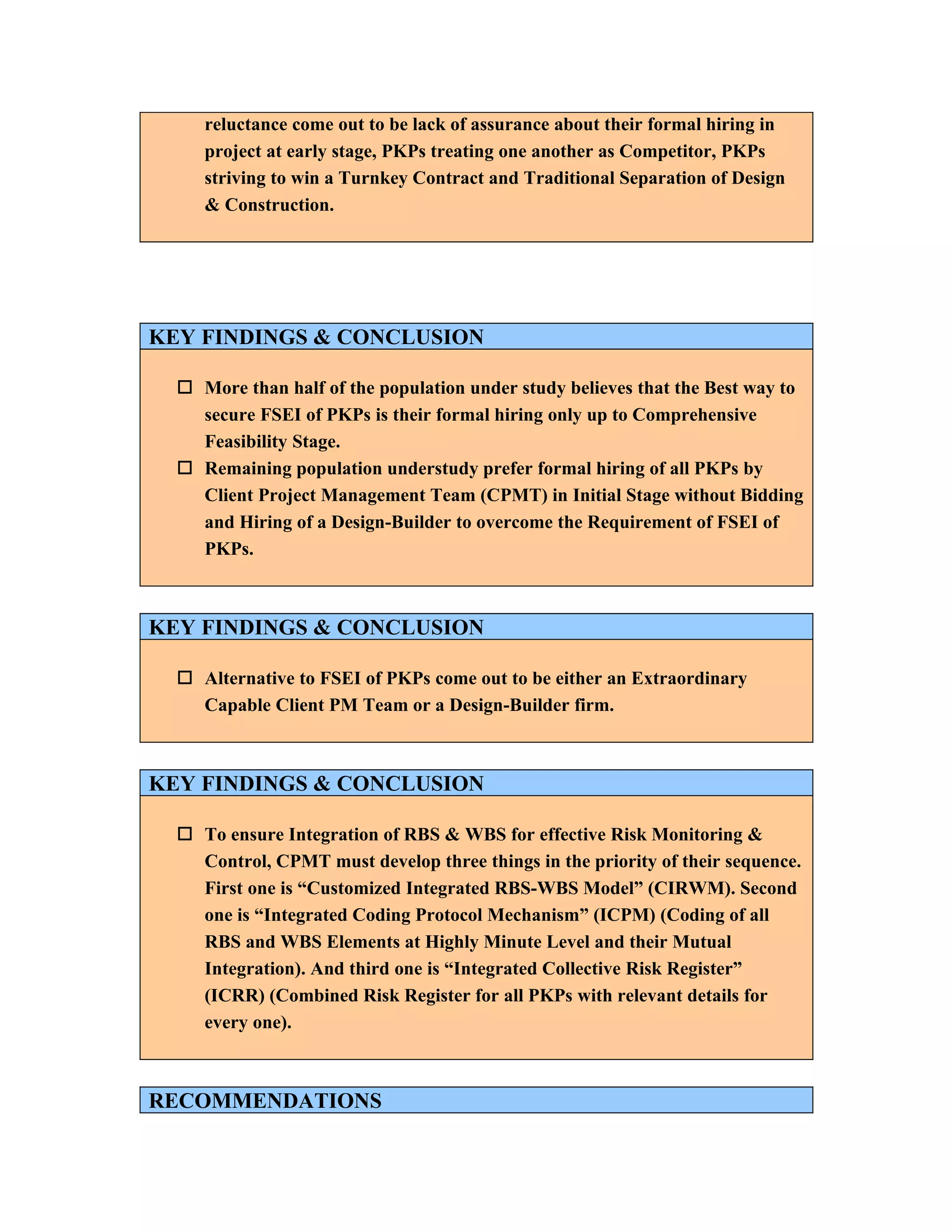 Level of Integration of Risk Breakdown Structure (RBS) and Work ...