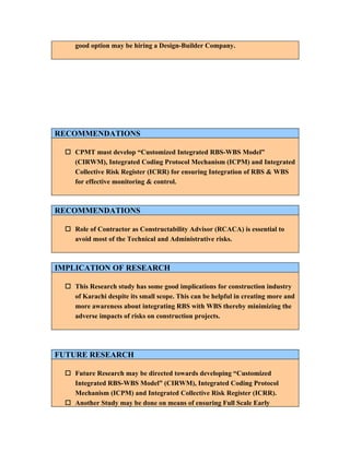 Level of Integration of Risk Breakdown Structure (RBS) and Work ...