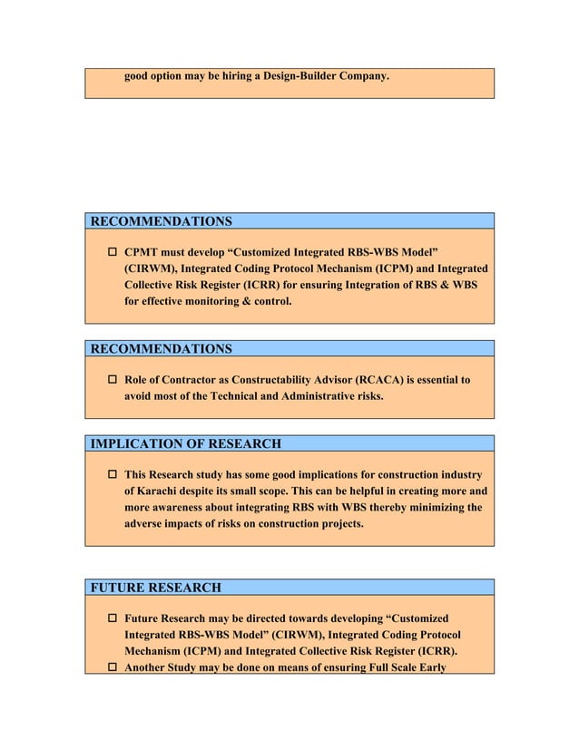 Level of Integration of Risk Breakdown Structure (RBS) and Work ...