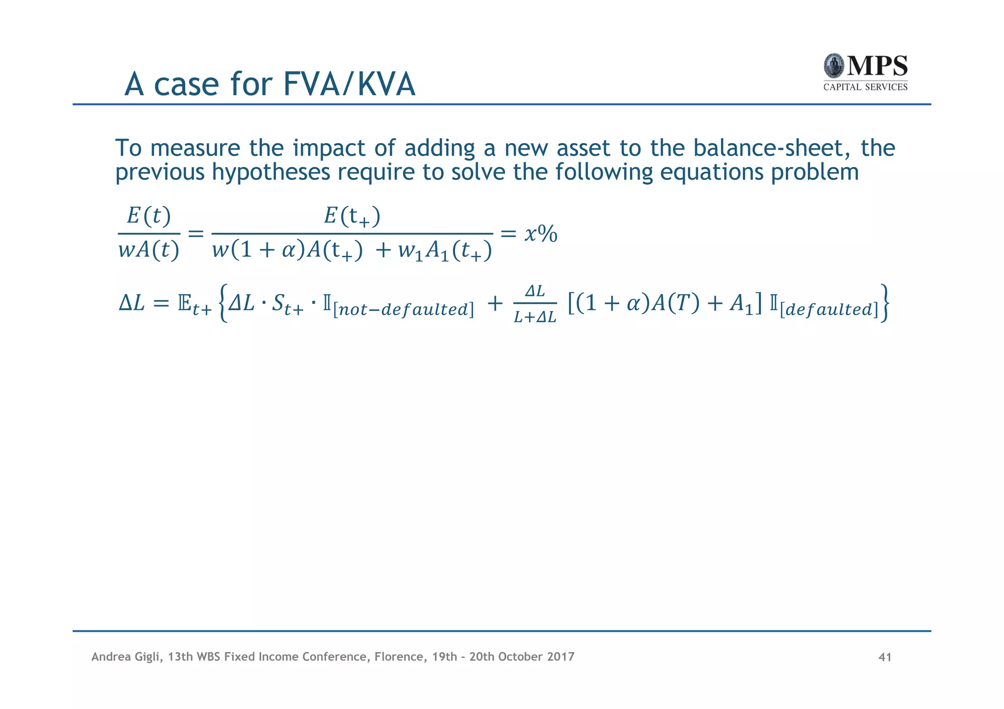 Balance-sheet dynamics impact on FVA, MVA, KVA | PDF