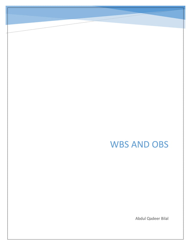 WBS and OBS | PDF