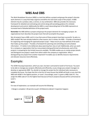 WBS and OBS | PDF