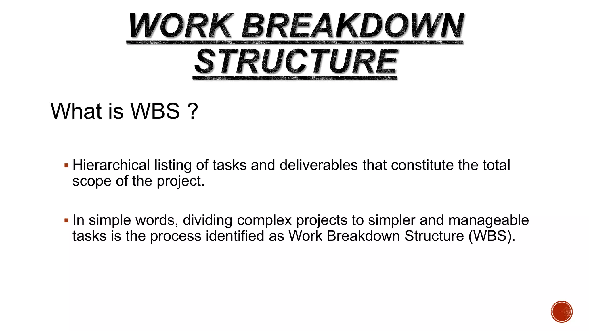 Wbs & Bar chart for Civil engg | PPTX
