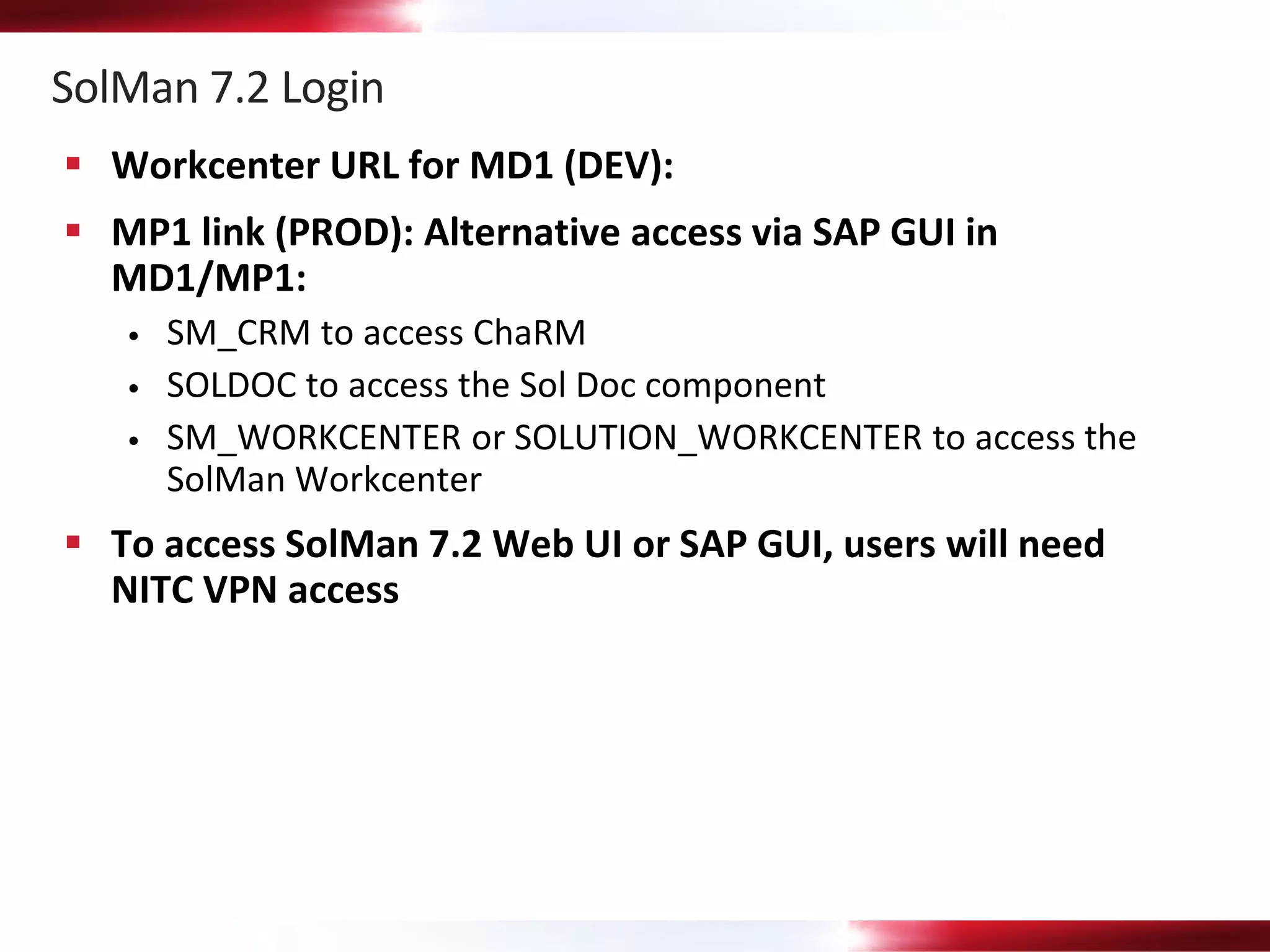 Solution Manager 7.2 Overview final | PDF
